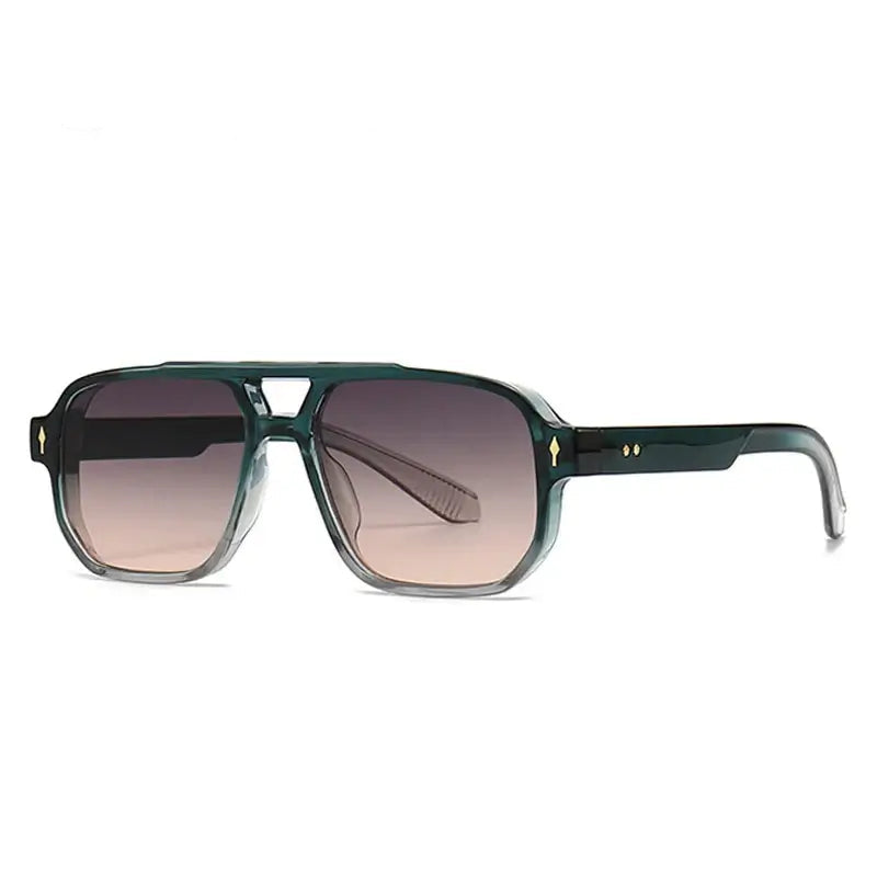 Unisex Double Bridges Square Sunglasses | AWESIZE